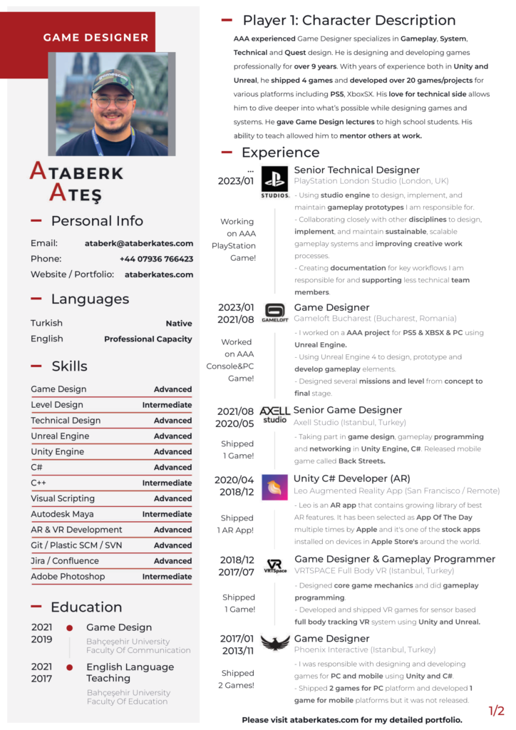 Resume - Ataberk Ateş